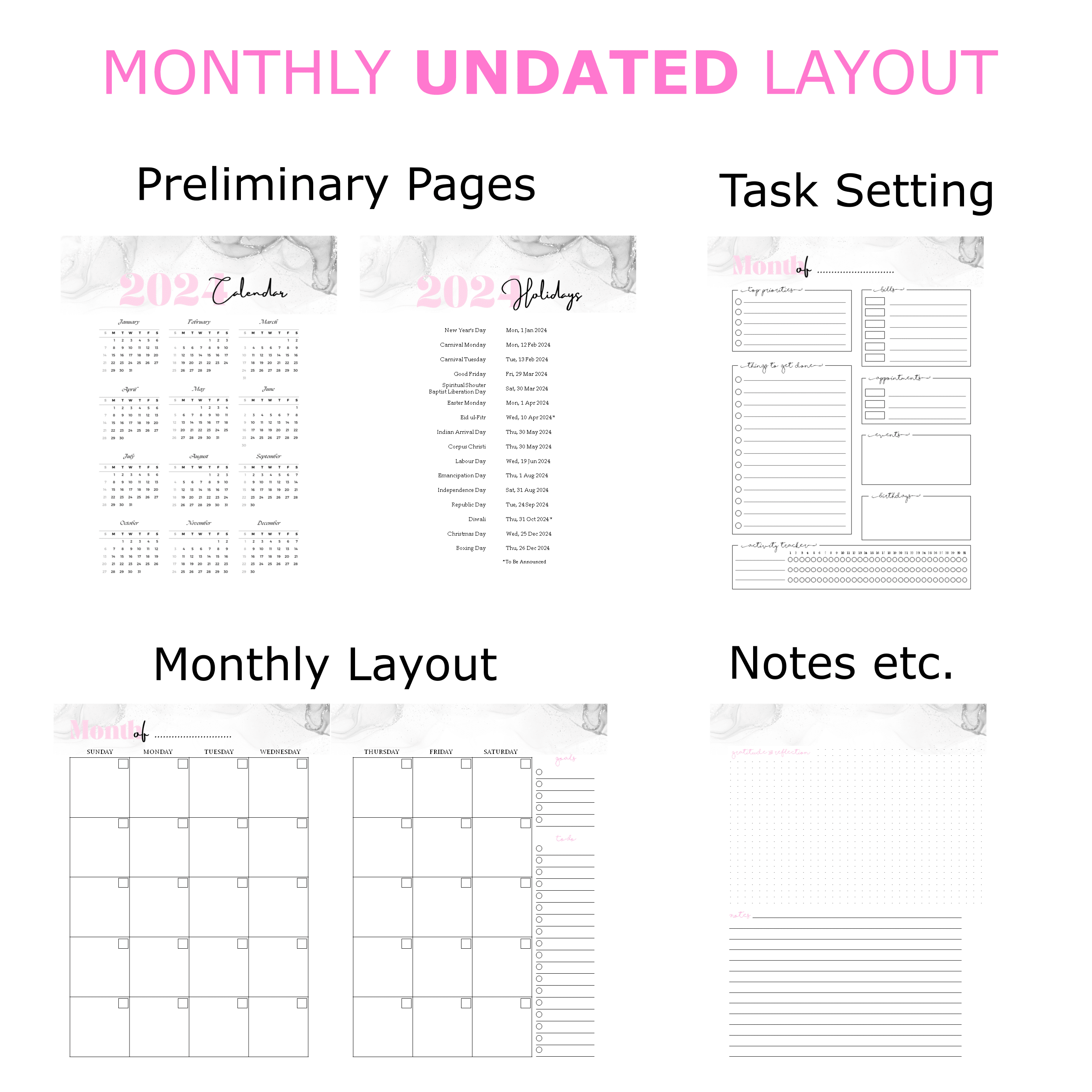 Monthly Planner - Chic Stuff - Planner Girl Collection